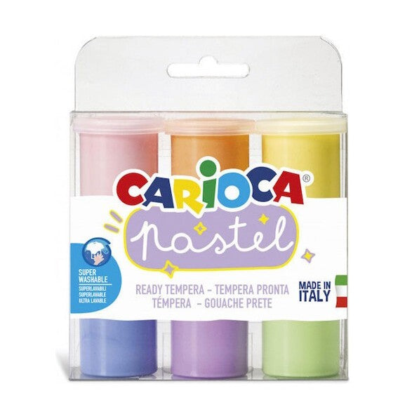 Carioca Pastel Τέμπερες Δαχτυλομπογιές 6 Χρωμάτων X 25 ml – One & Only Baby